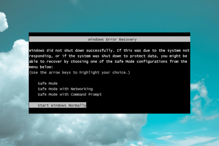 How Do I Fix Windows Error Recovery Screen [6 Causes]