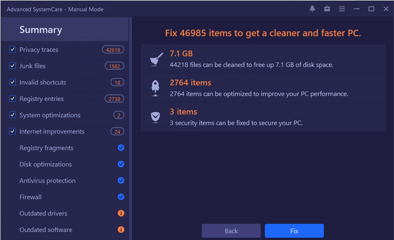 Fortect vs IObit Advanced SystemCare - which one is genuinely a Windows ...
