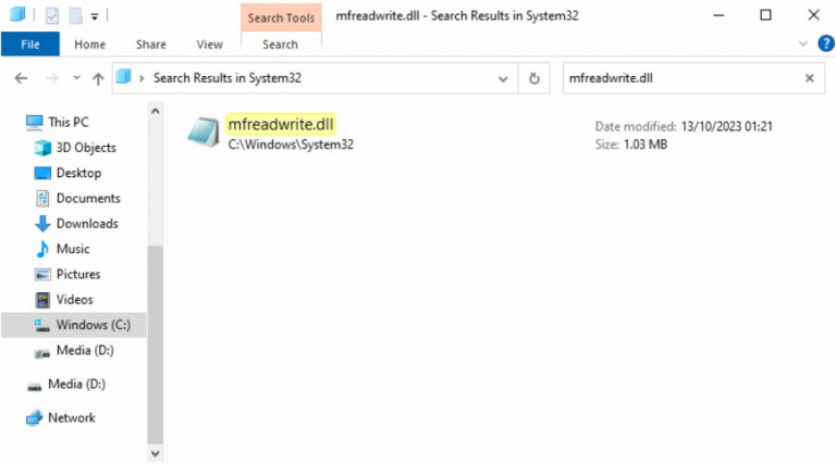 Solved: MFReadWrite.dll Missing on Windows 11