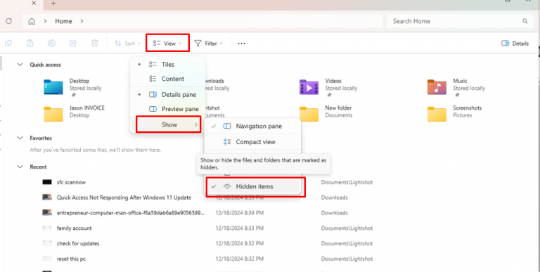 Quick Access Not Responding After Windows 11 Update : 8 Fixes