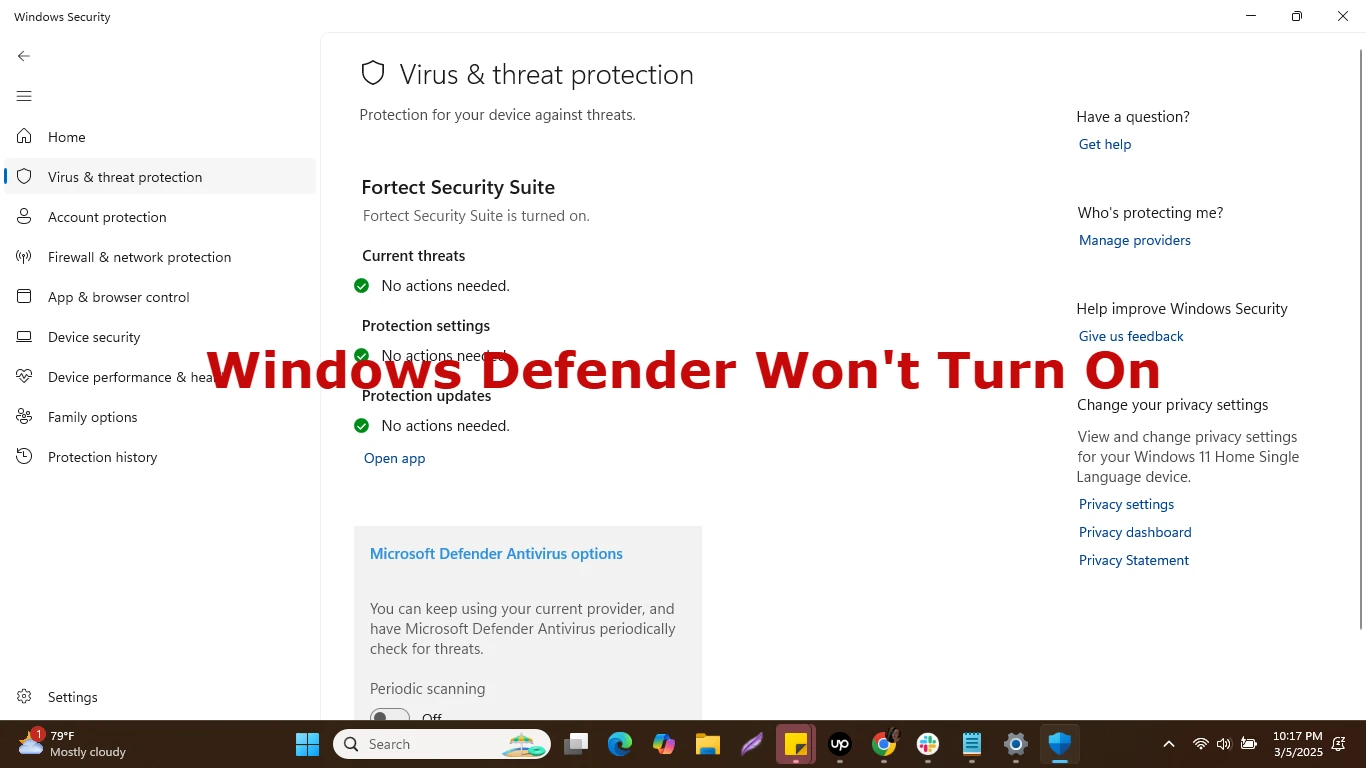 Windows Defender Won't Turn On : 8 Best Fixes