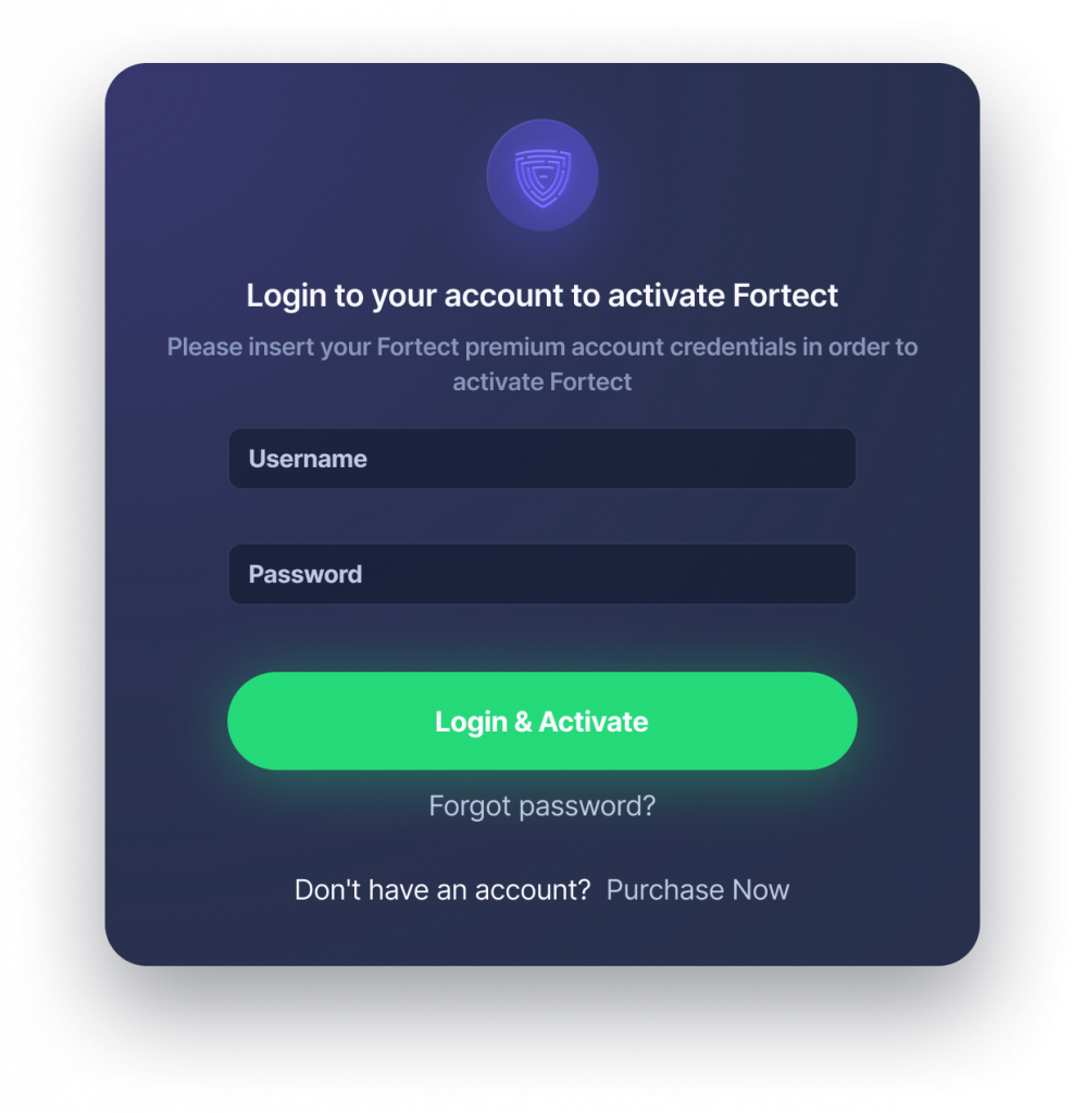 Login & Activate Fortect Mac Suite